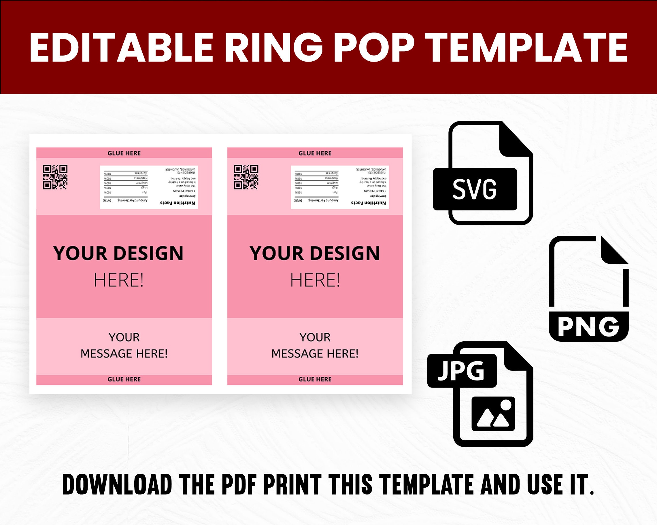 Ring Pop Template Ring Pop Wrapper Ring Pop Wrapper Template Ring Pop ...