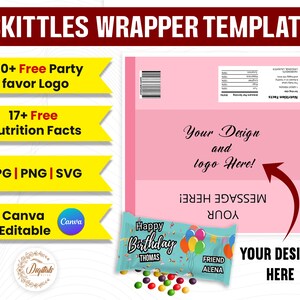 Skittles Wrapper Template | Skittles Template | Skittles Candy Wrapper ...