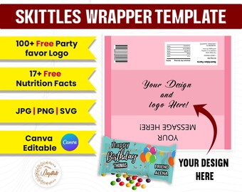 Skittles Wrapper Template Skittles Template Skittles Candy Wrapper ...