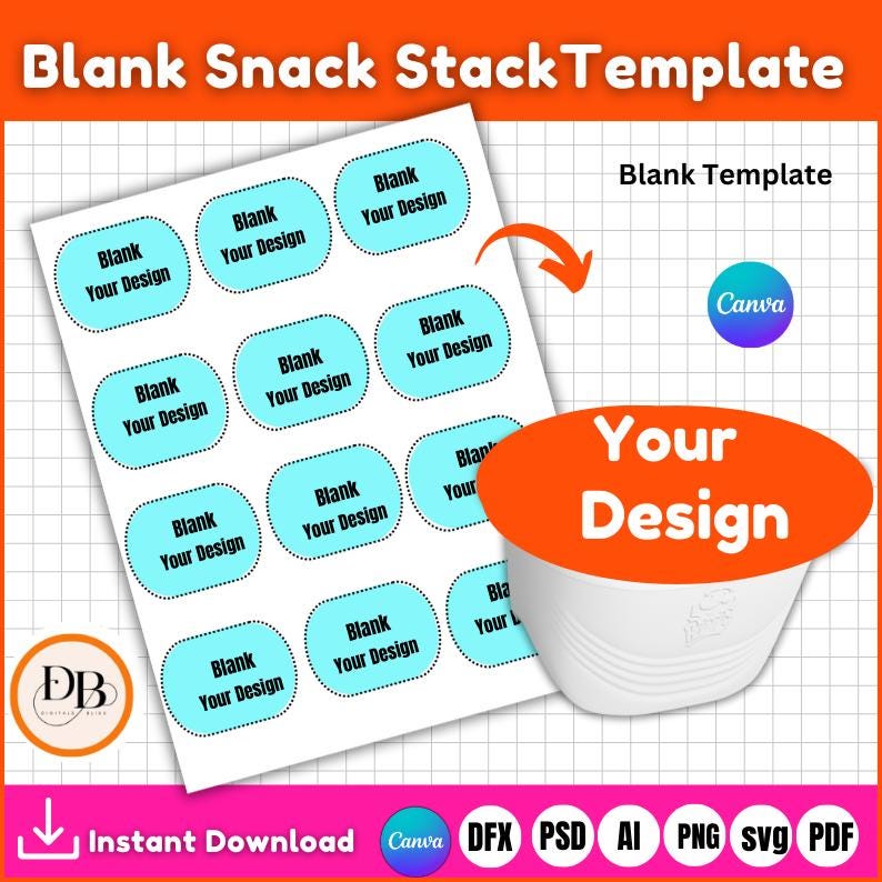 Snack Stake Template,snack Stack Chip Topper Label Template, Snack ...