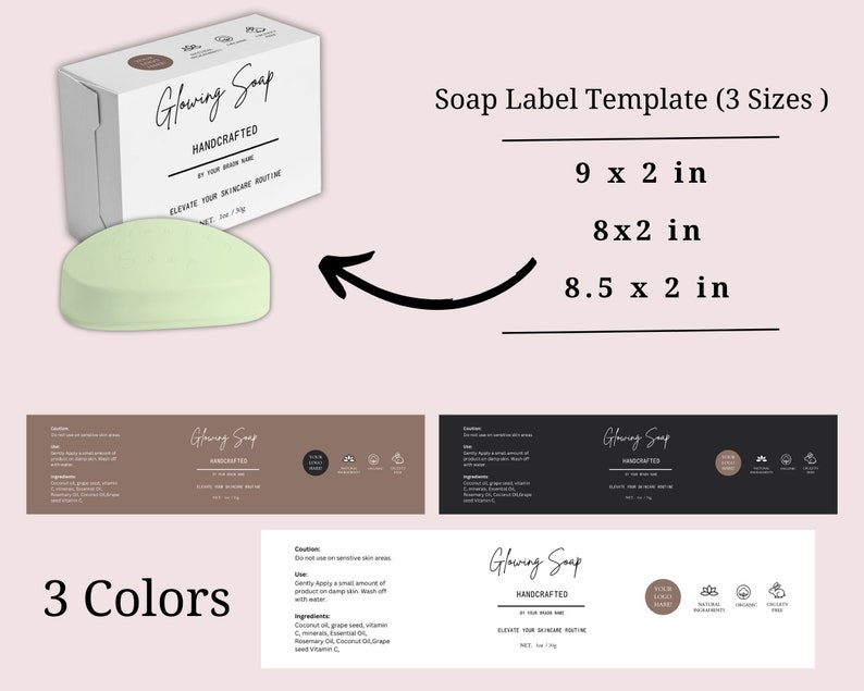 Editable Skincare Label Template,, Cosmetic Label Bundle, Minimalistic ...