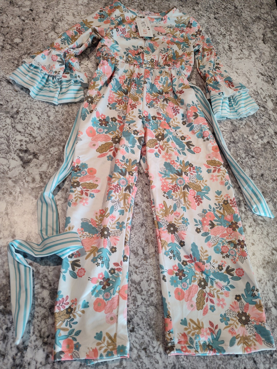 Bunch of Flowers Girls Jump Suit Made From Milk Silk Polyester and ...