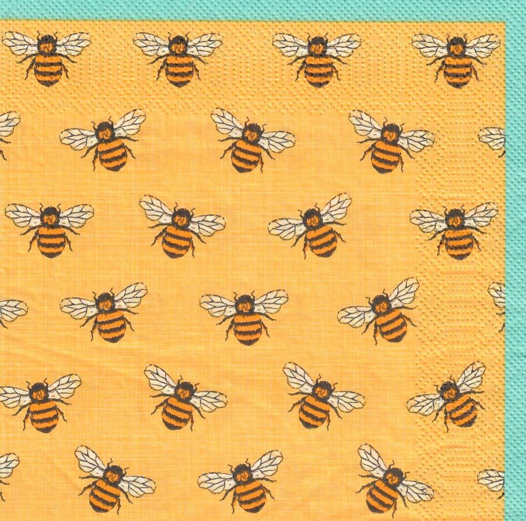 Bumblebee, Bee Paper Napkin for Decoupage, Craft Ready Insect Themed ...