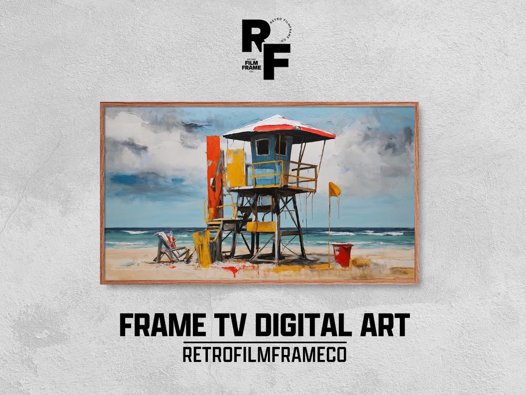 Lifeguard Stand Beach Samsung Frame Tv Artwork Painting I Samsung ...