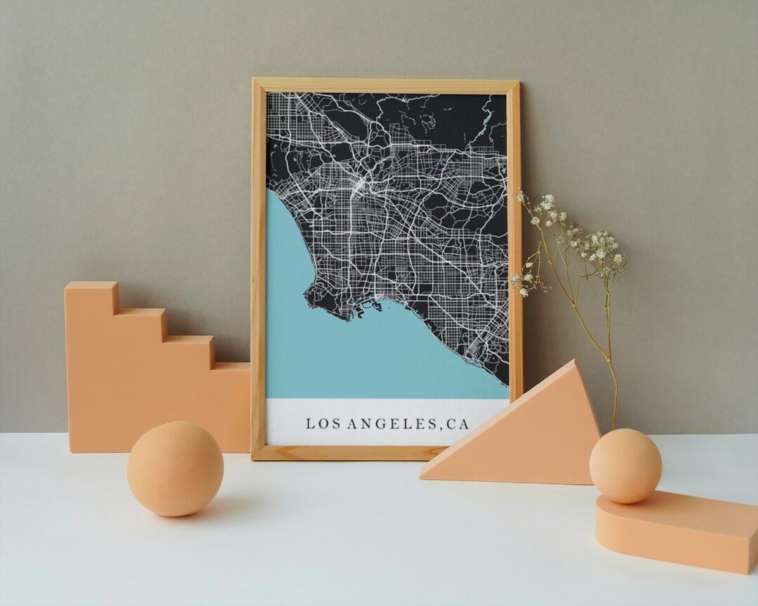 Los Angles Map Art Digital Download Print - Etsy