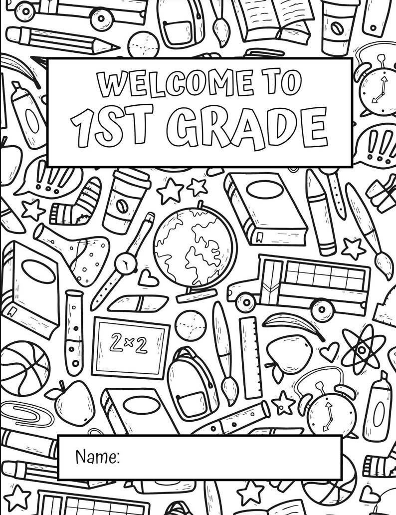 Elementary Color Page, Folder/packet Covers, Back to School ...