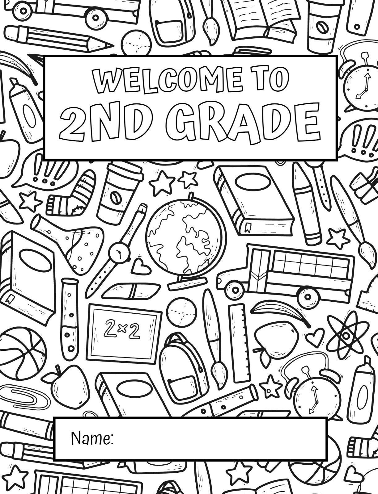 Elementary Color Page, Folder/packet Covers, Back to School ...