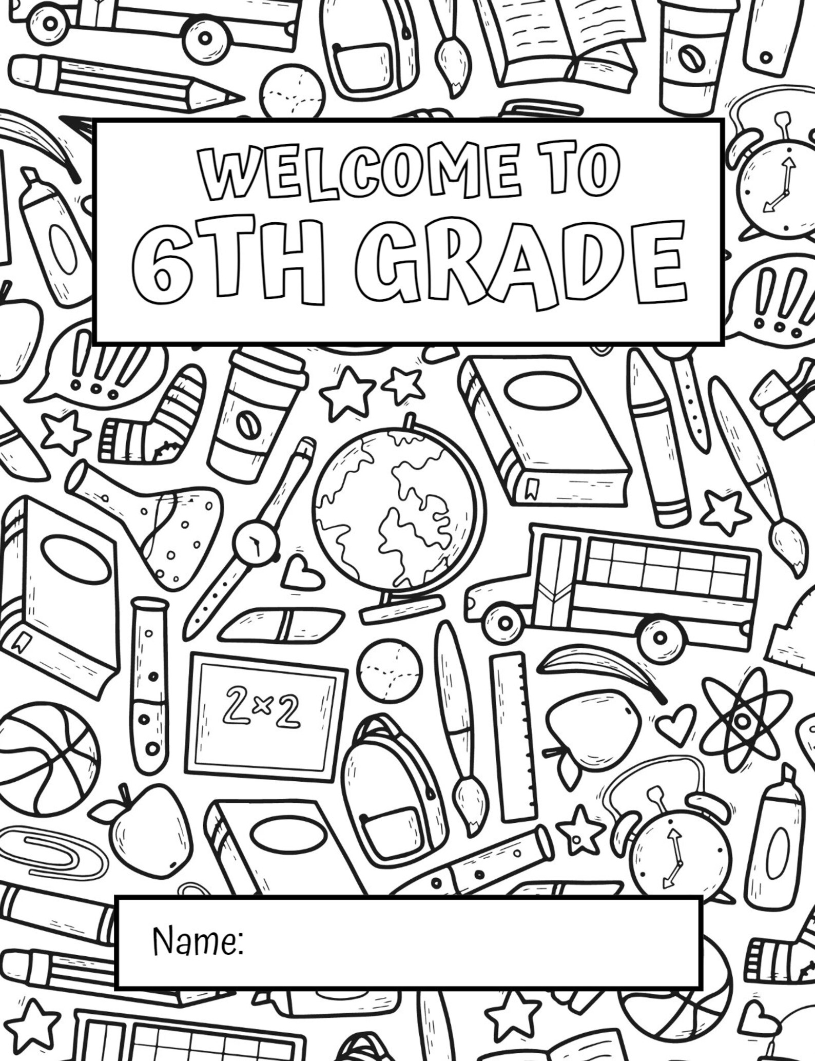 Elementary Color Page, Folder/packet Covers, Back to School ...