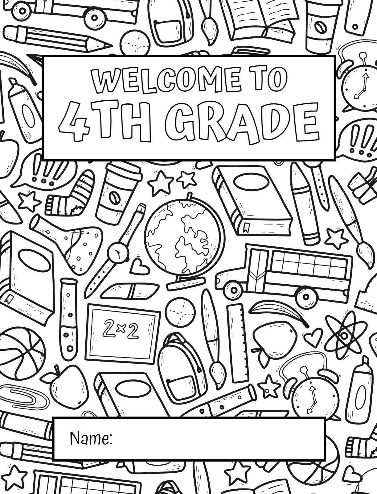 Elementary Color Page, Folder/packet Covers, Back to School ...