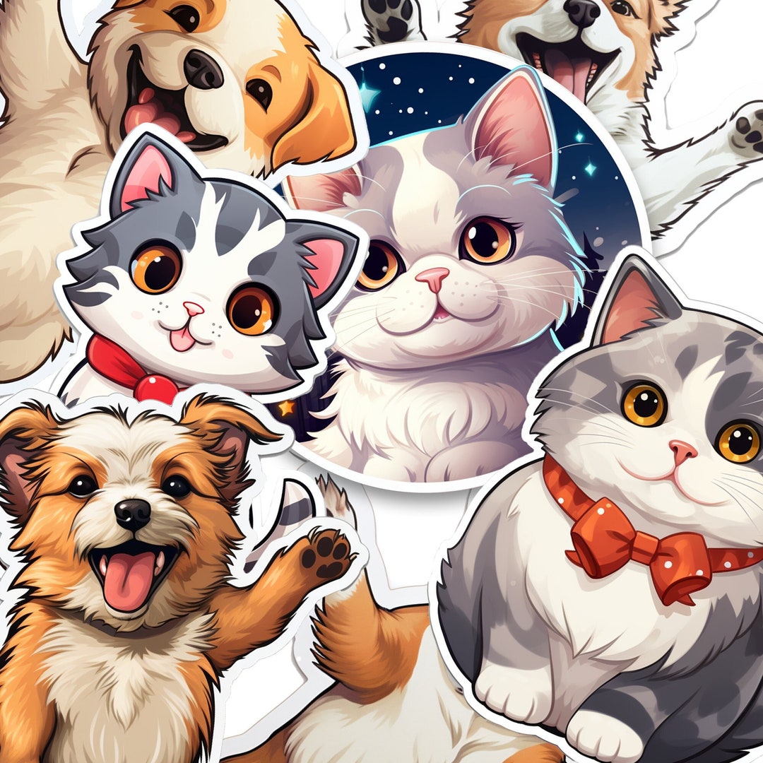 Ultimate Animals Stickers Clipart Bundle PNG Dog Stickers Cat Stickers ...