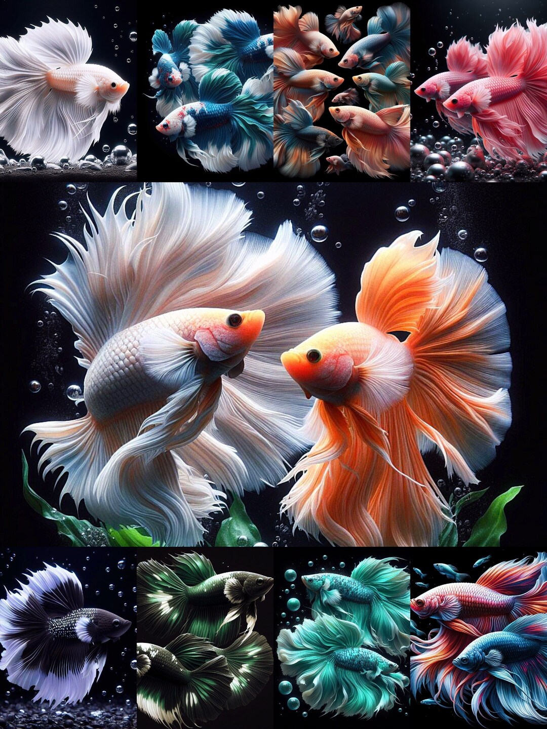 Betta Fish Digital Picsart Collection - Etsy