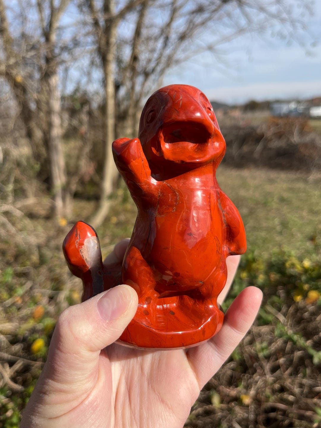 Red Jasper Charmander Pokemon Carving, Collectors Gift - Etsy
