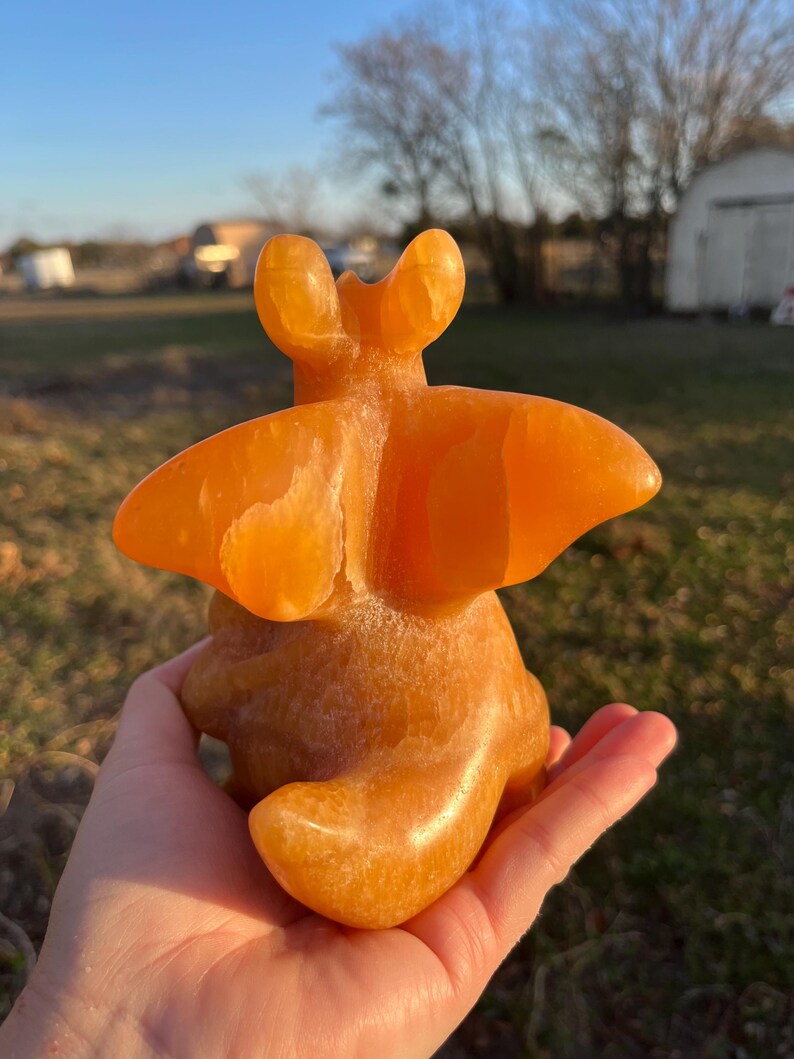 XL Orange Calcite Dragonite, Crystal Carved: 6” - Etsy