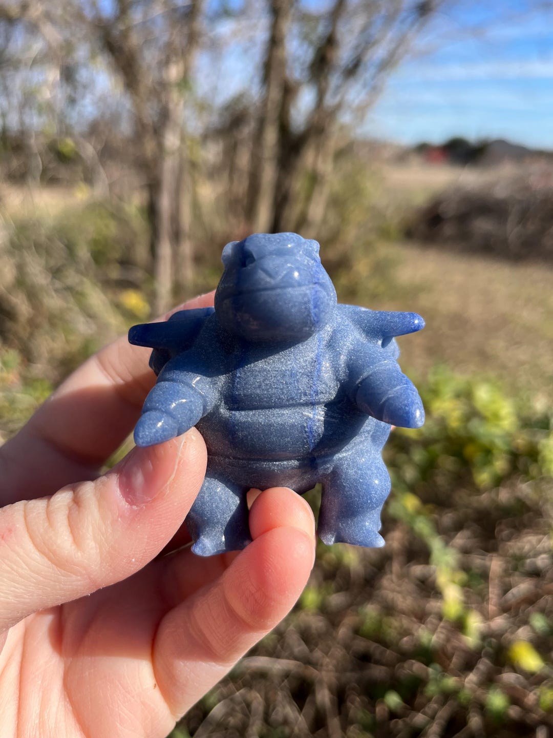 2.4 Blue Aventurine Blastoise, Crystal Carving, Perfect Gift for ...