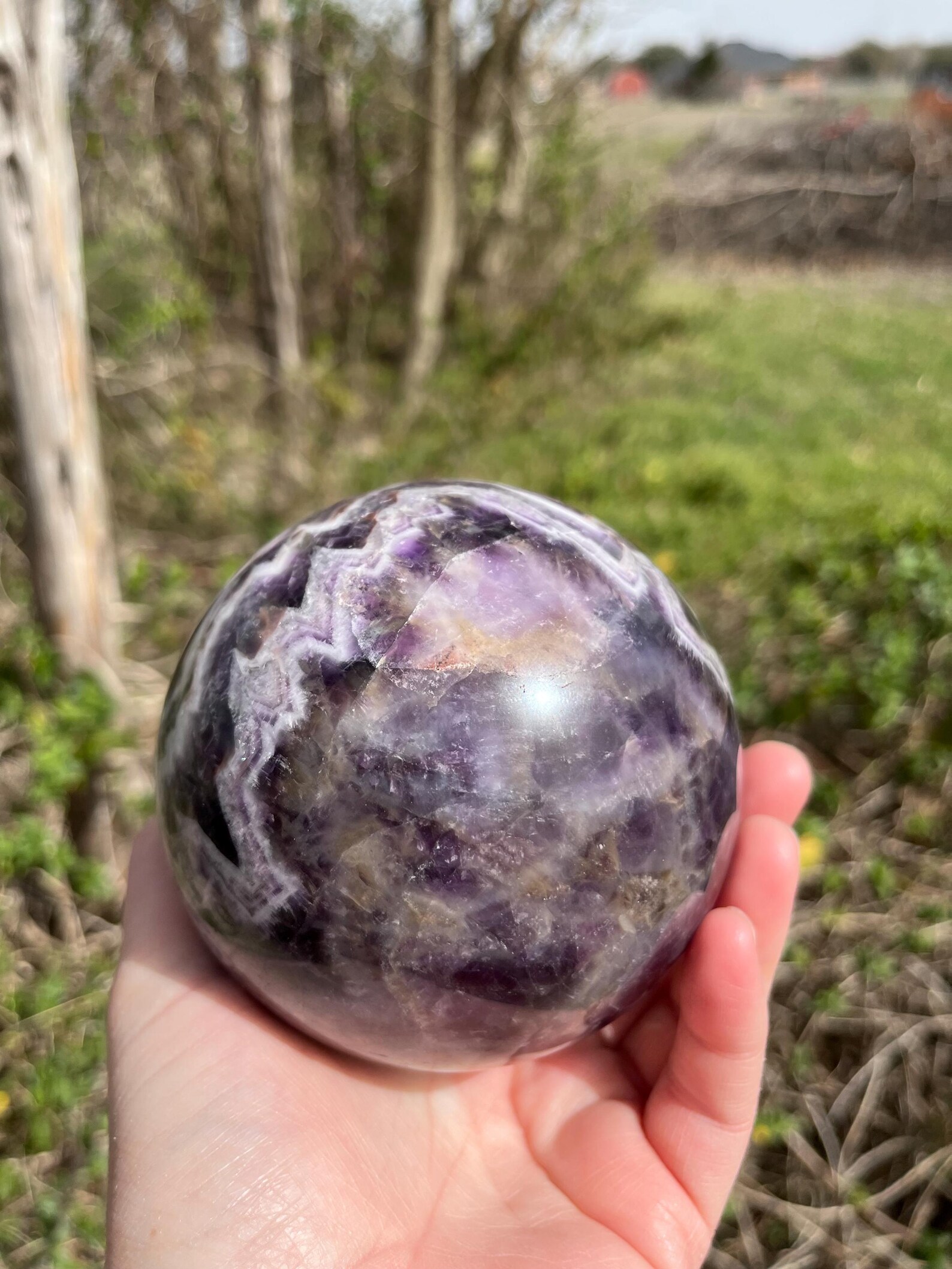 100mm Dream Amethyst Chevron Crystal Ball: Home Decor, Collections - Etsy