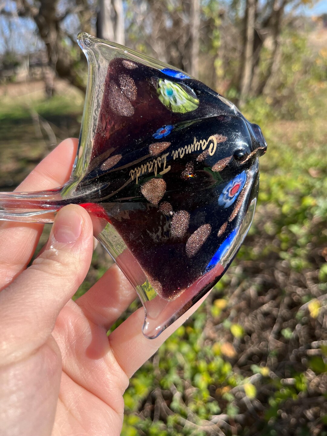 Hand-blown Glass Manta Ray Figurine - Cayman Islands Decor - Etsy