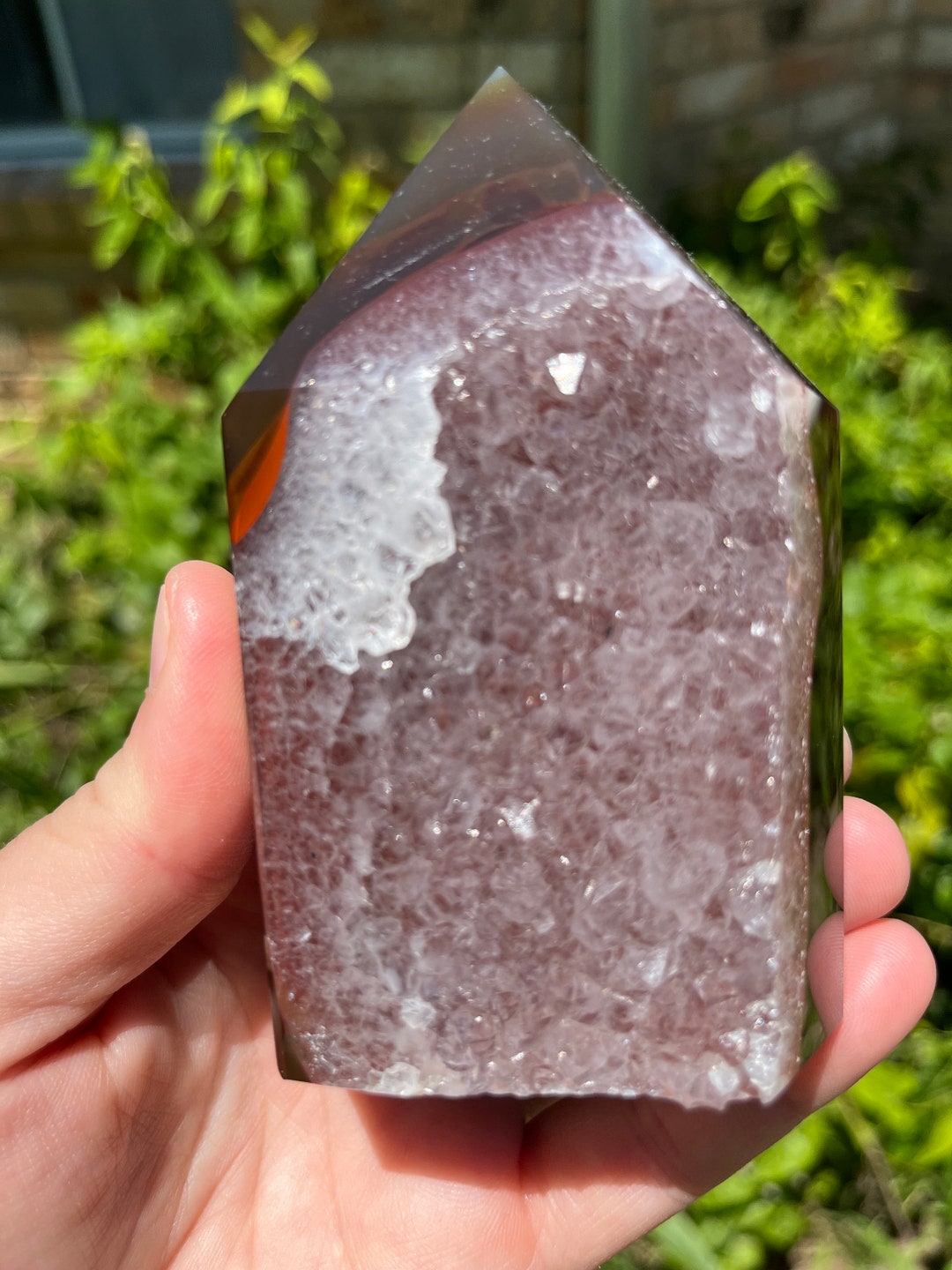 433kg Medium, Dark Red and Clear Quartz Agate, Drusy Tower With Some ...