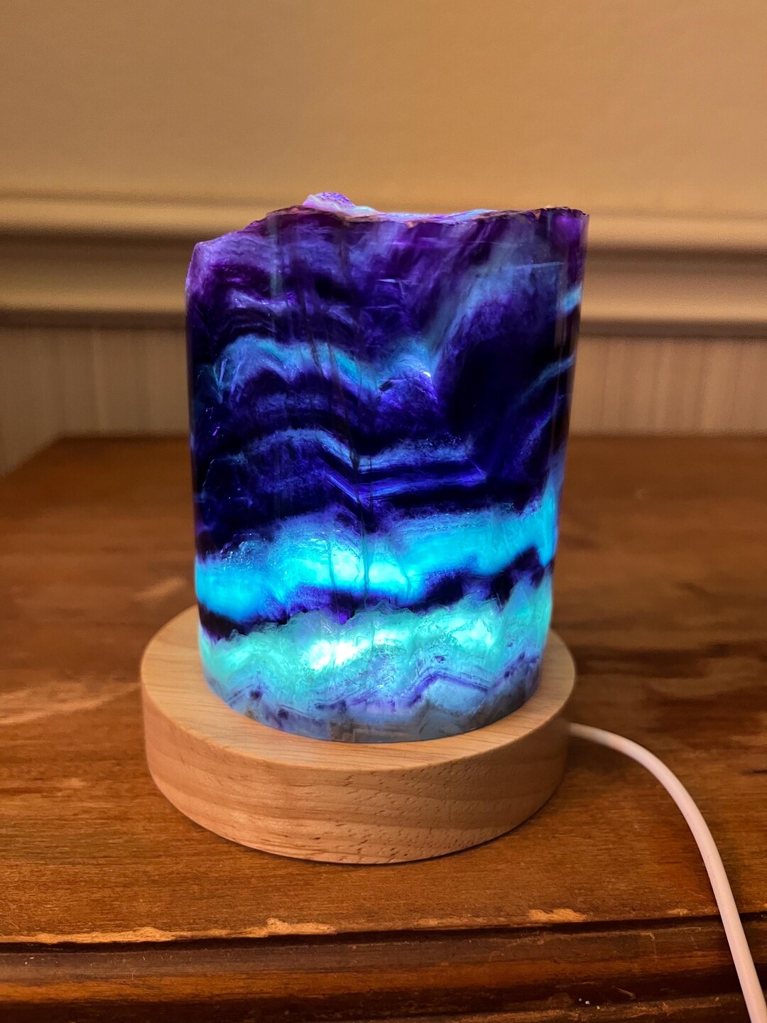 Natural, HQ, Rainbow Fluorite Lamp, Crystal Carving, Comes With Light ...