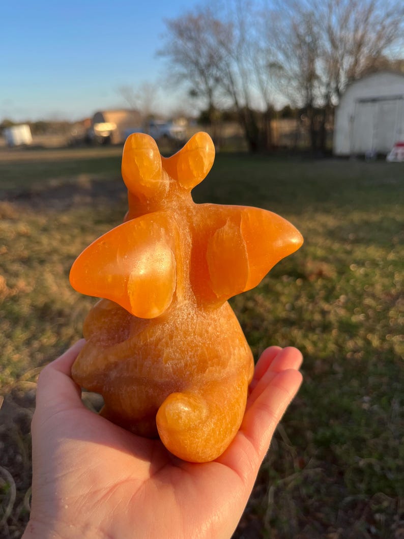 XL Orange Calcite Dragonite, Crystal Carved: 6” - Etsy