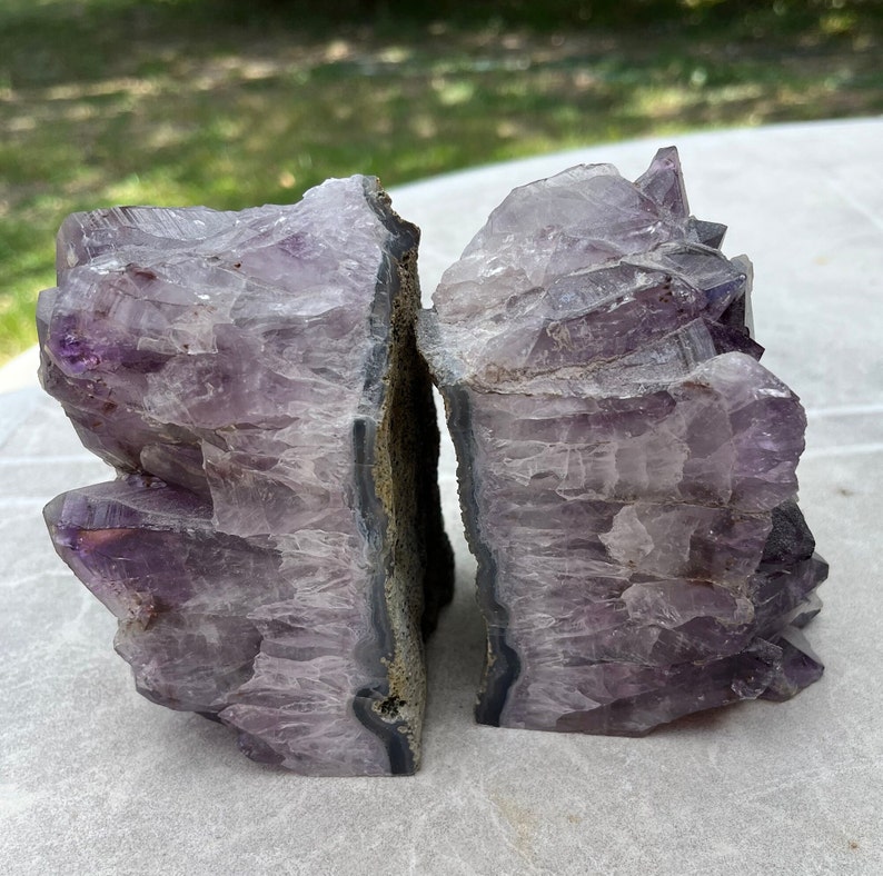 6lbs, Large, Beautiful Amethyst Point, Brazilian Agate Bookend Pair ...