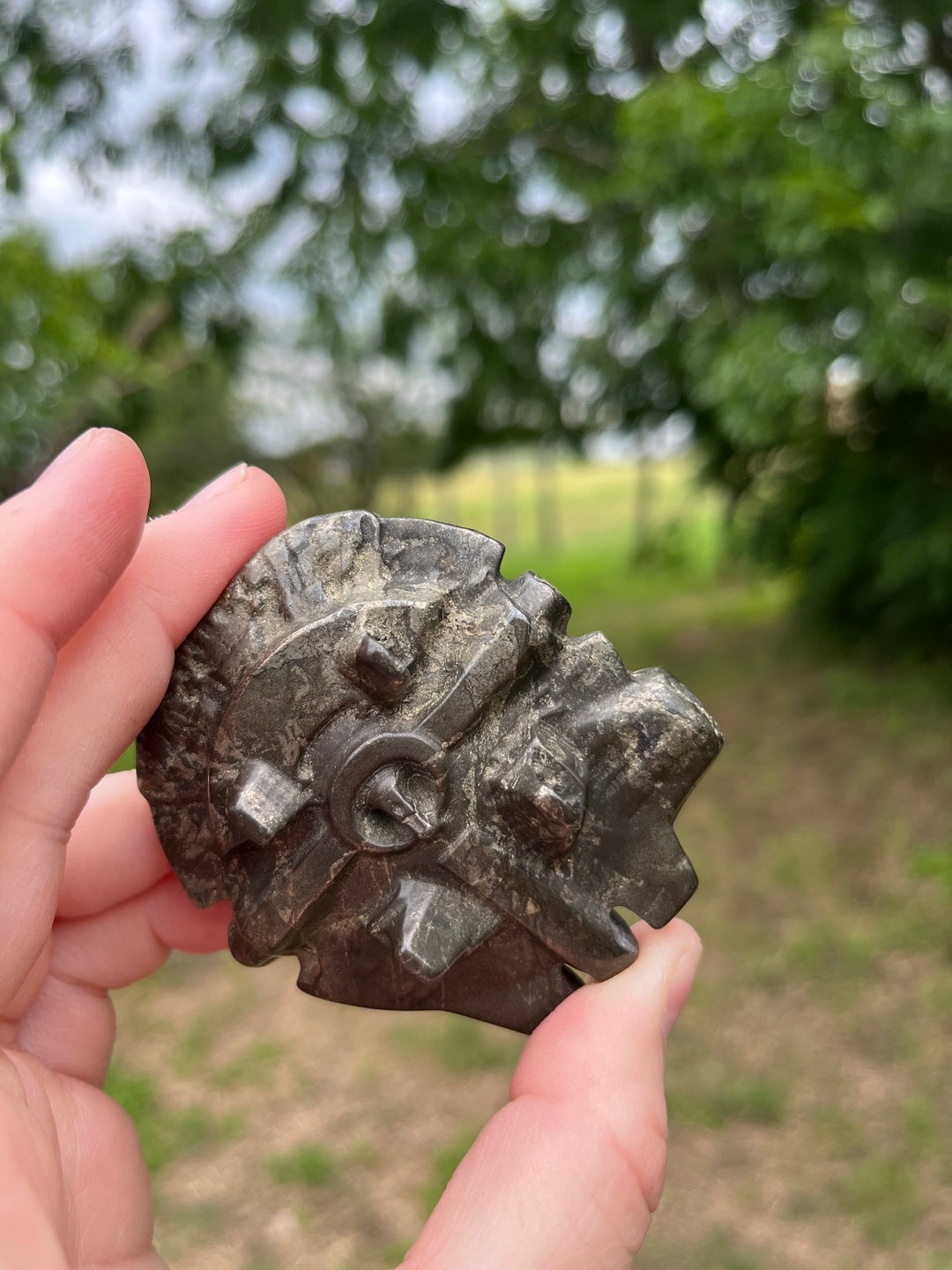 Gorgeous, Pyrite Millennium Falcon, Crystal Carving, Perfect for ...