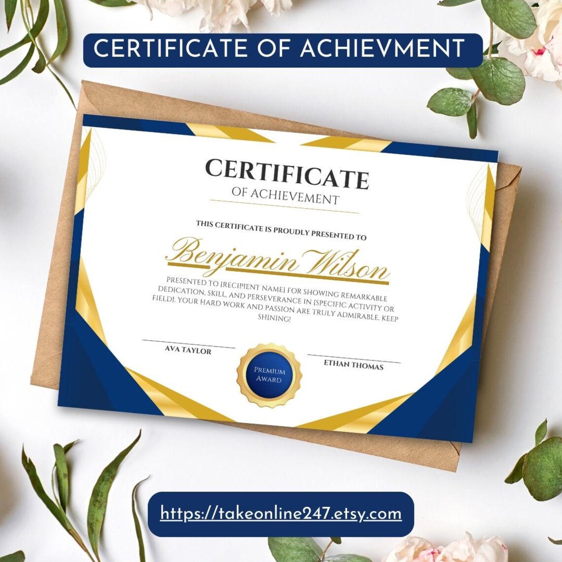 Certificate of Achievement Template | Editable Printable Award | Instant Digital Download for ...