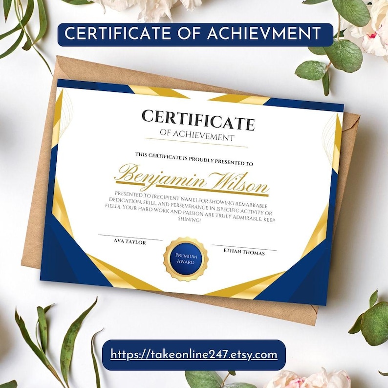 Certificate of Achievement Template | Editable Printable Award ...