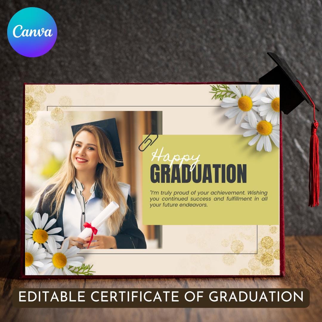 Certificate of Graduation Template | Customizable & Printable | Ideal ...