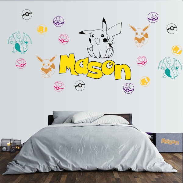 Pikachu Wall Decal - Etsy Australia