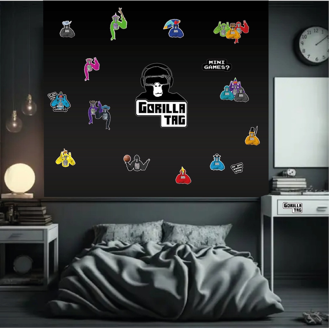 GORILLA TAG Wall Sticker | VR Gamer Feature Wall | Kids Teens Adults ...
