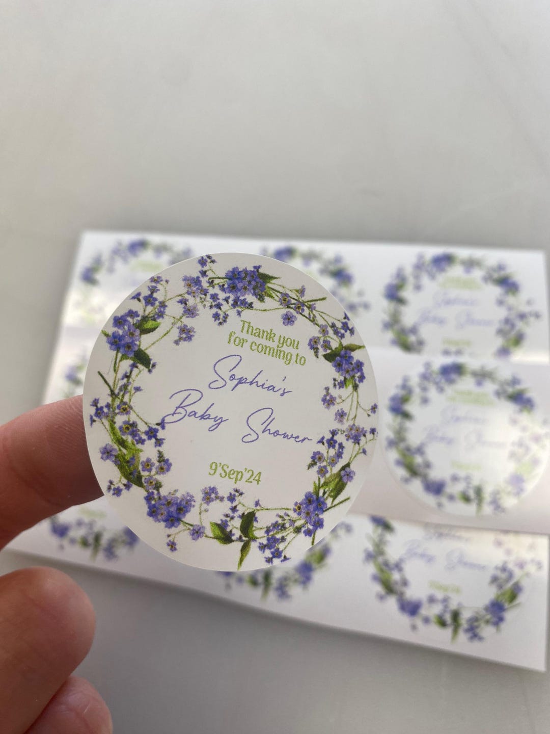 Lavender Forget Me Not Flower Wreath Stickers I Nature Theme Purple ...