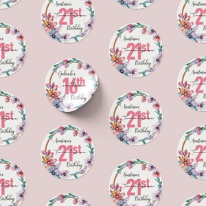 Sweet Teens Birthday Stickers | 16th 18th 21st Birthday Party Favours ...