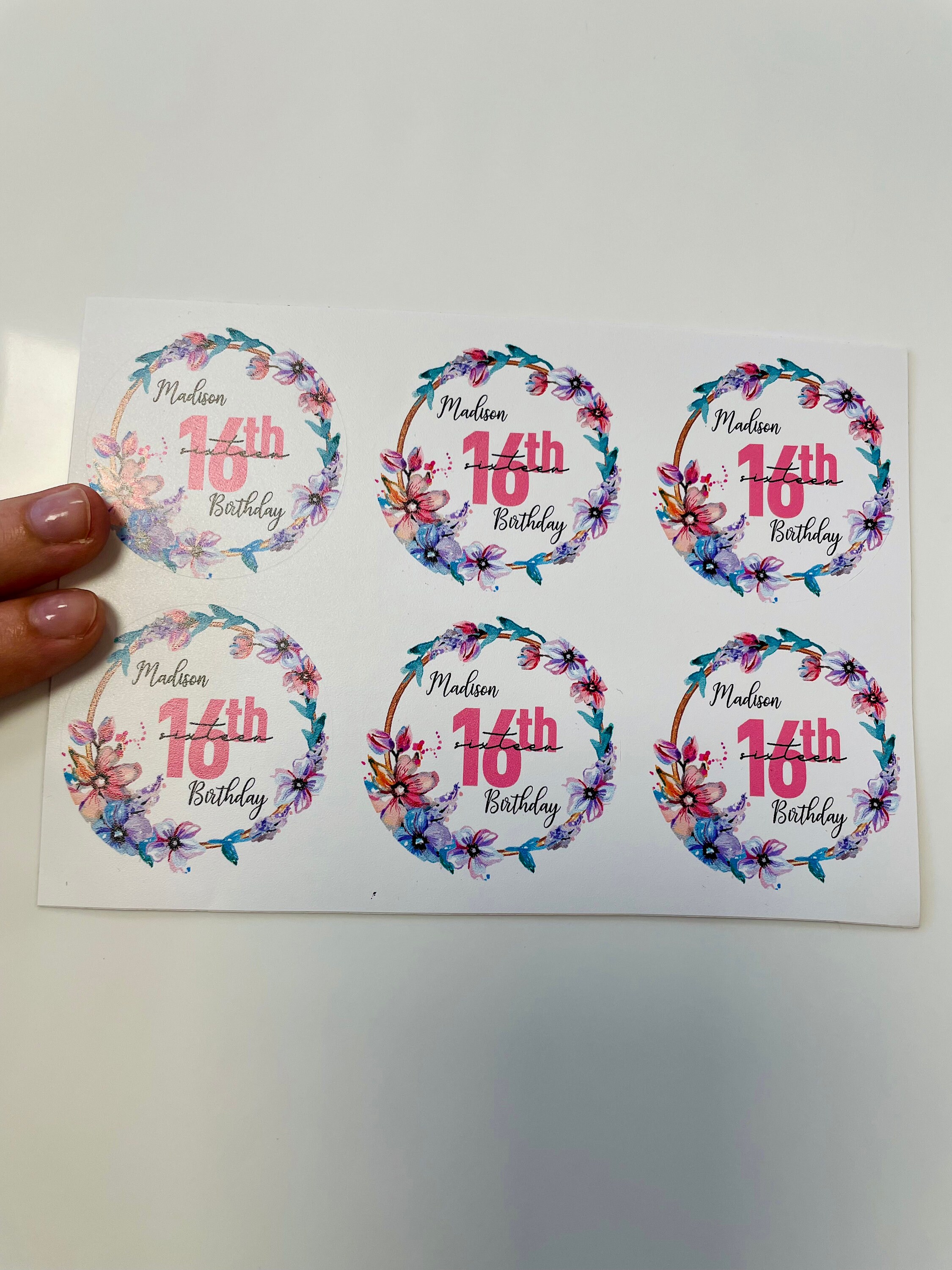 Sweet Teens Birthday Stickers 16th 18th 21st Birthday Party Favours - Etsy