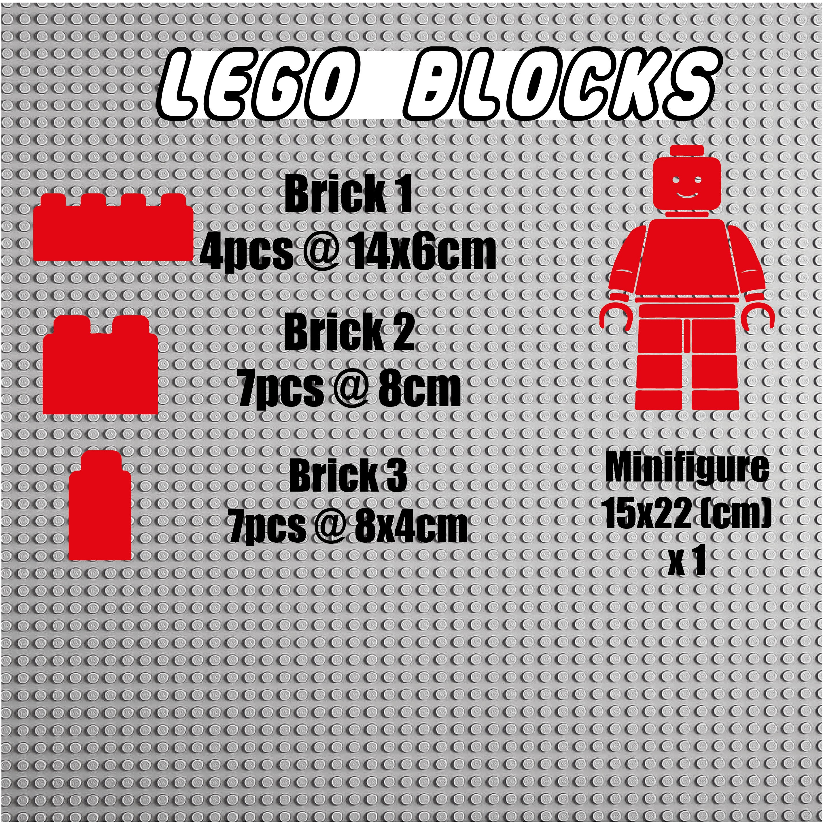 Building Blocks ELEMENTS Decals Bricks Wall Stickers Bundle Make Your ...