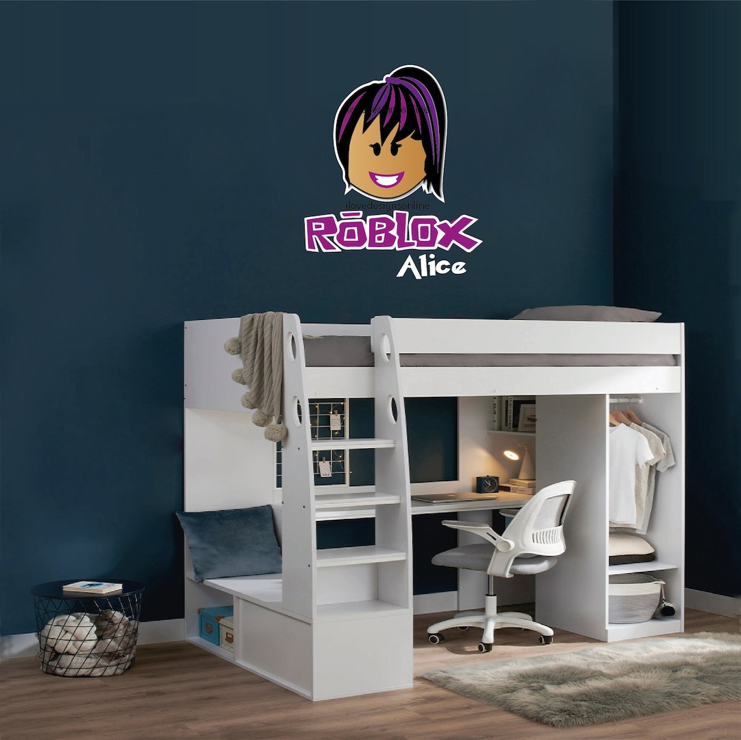 Roblox Girl Personalised Username Wall Graphics I Gaming Wall Sticker I ...