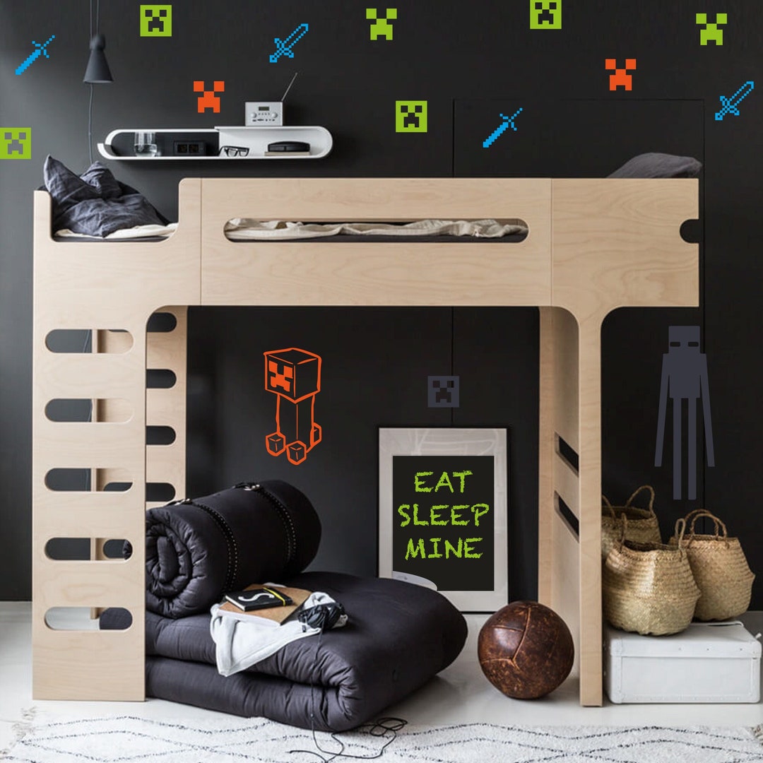 Minecraft PIXELS Endgame Creeper Sticker | Bedroom Mural | Gaming Decal ...