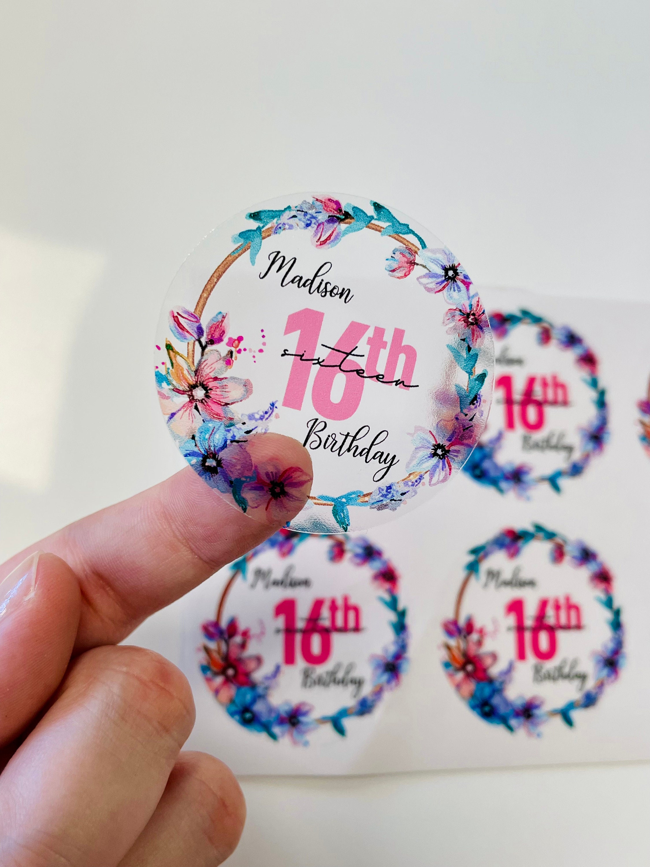 Sweet Teens Birthday Stickers 16th 18th 21st Birthday Party Favours - Etsy