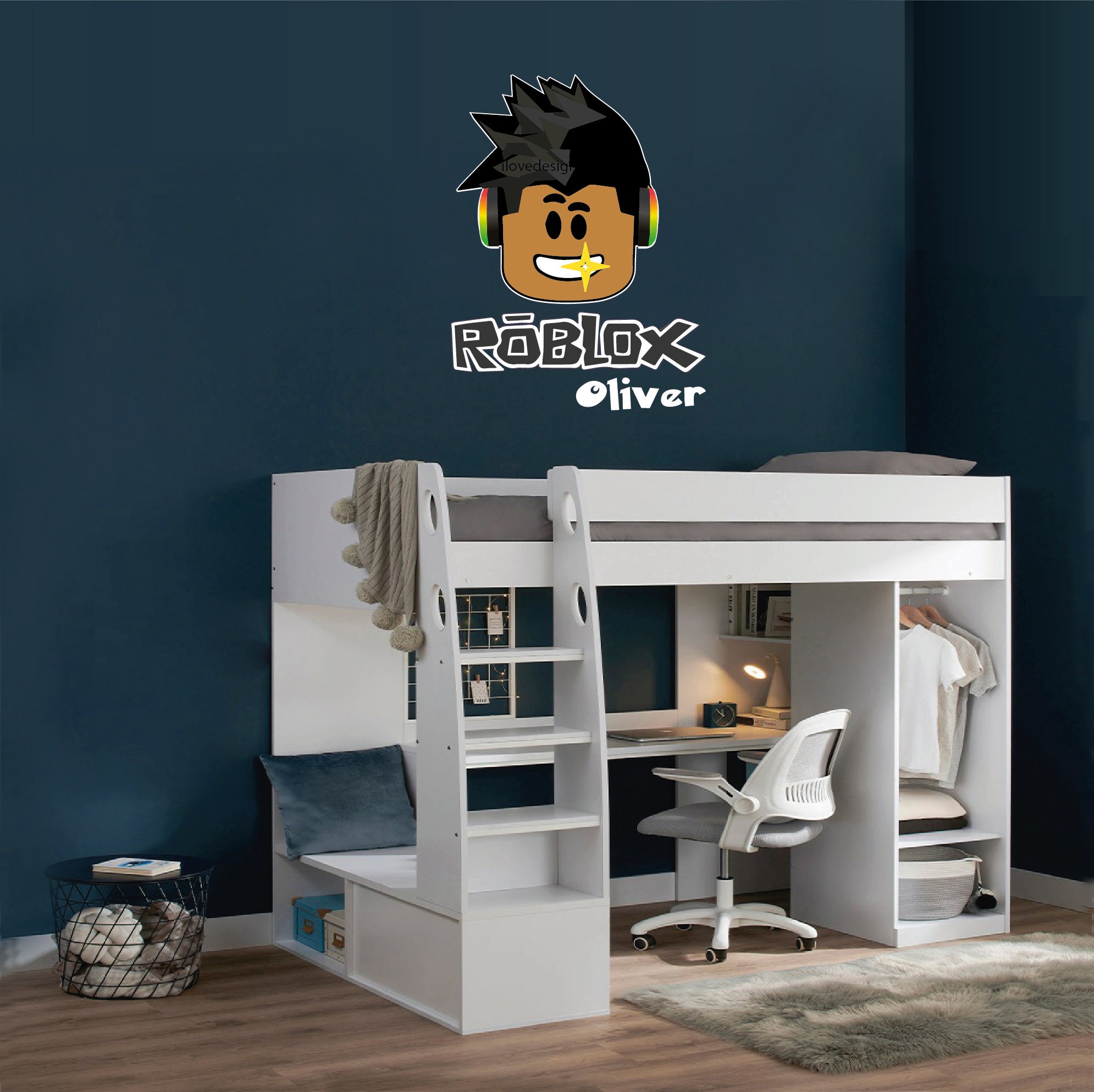 Roblox Boy Character Wall Decal Personalised I Gaming Wall Sticker I ...