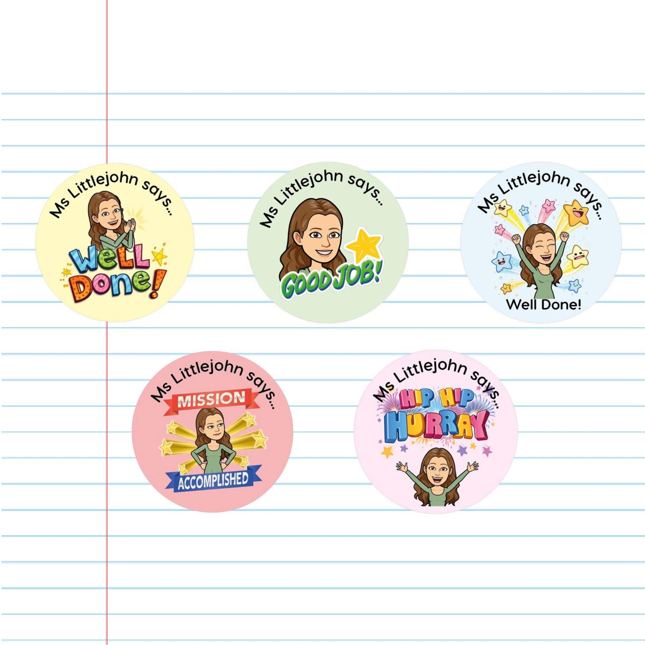 Custom Bitmoji Variety Stickers A4 Sheet Teacher Stickers, Nurse ...