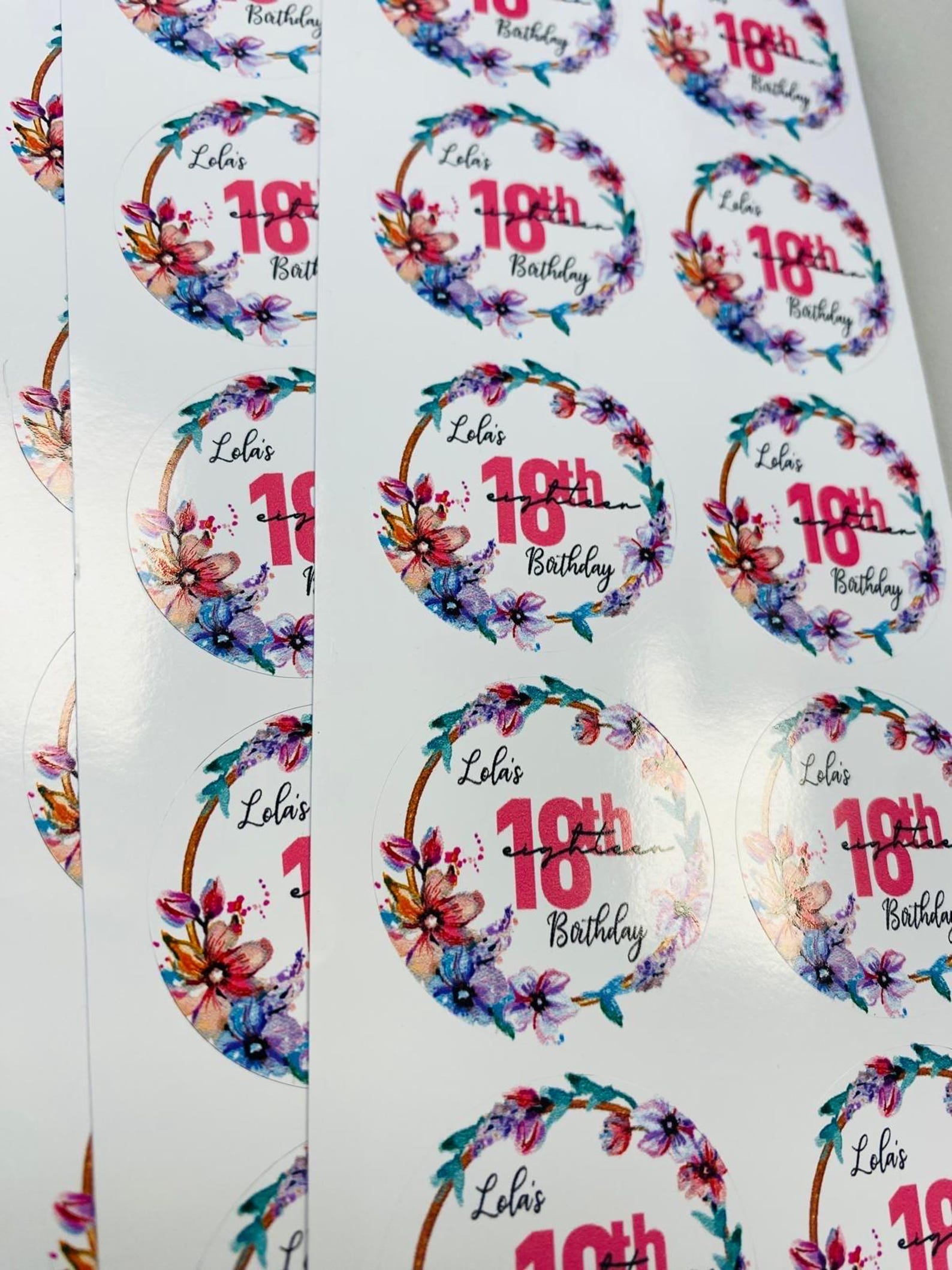 Sweet Teens Birthday Stickers 16th 18th 21st Birthday Party Favours - Etsy