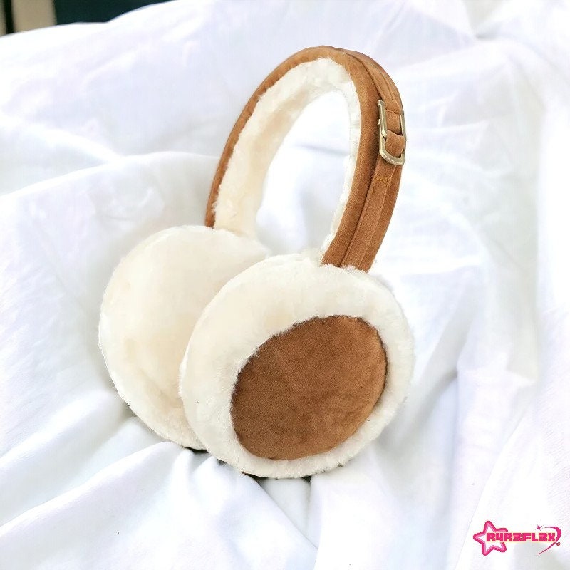 Womens Soft Y2k Fluffy Sheepskin Ear Muffs Earwarmers Winter Clothing ...