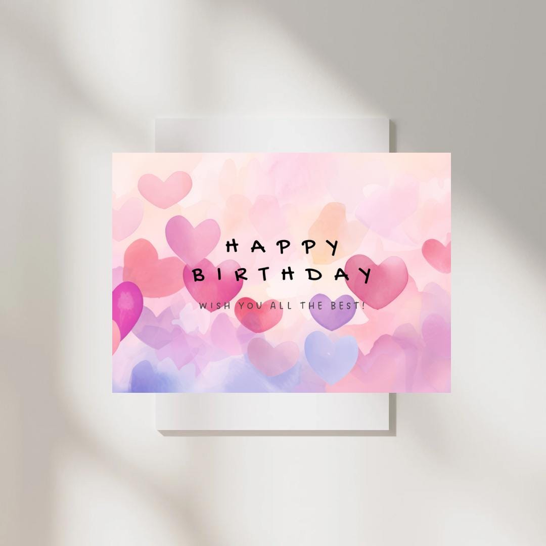 Happy Birthday Cards Heart,instant Download, Printable - Etsy