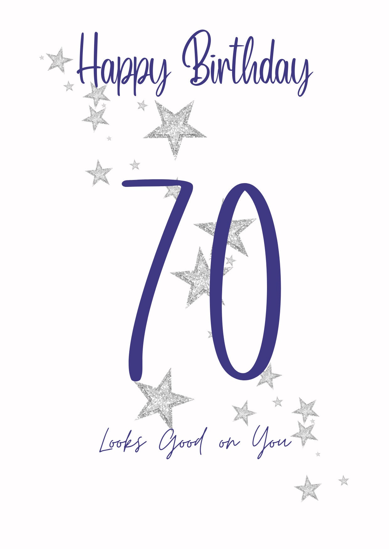 Printable Birthday Card, Instant Download, Happy 70 Th - Etsy