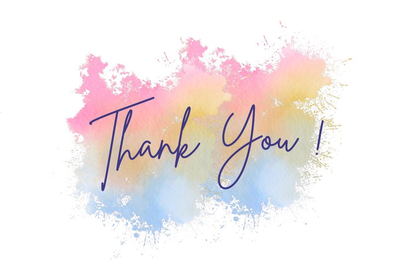 Thank You Printable Card | Instant Download | Digital Greeting Card ...