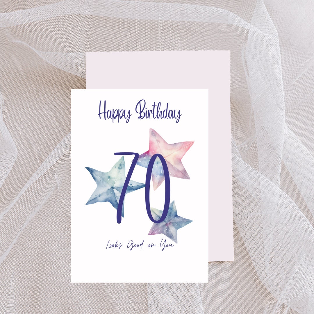 Printable Birthday Card, Instant Download, Happy 70 Th - Etsy