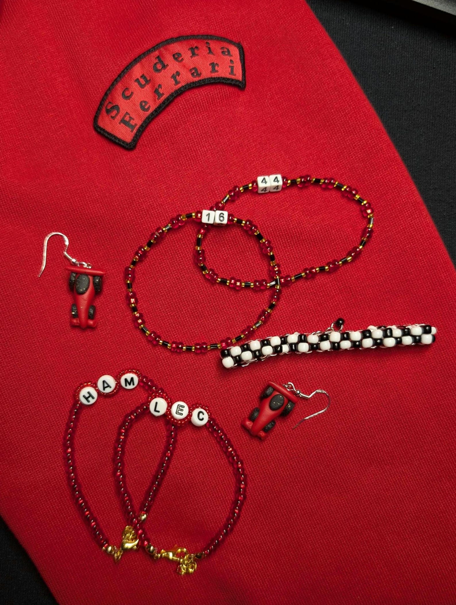 Ferrari F1 Formula 1 Racing Team Bracelets and Earrings | Leclerc and ...