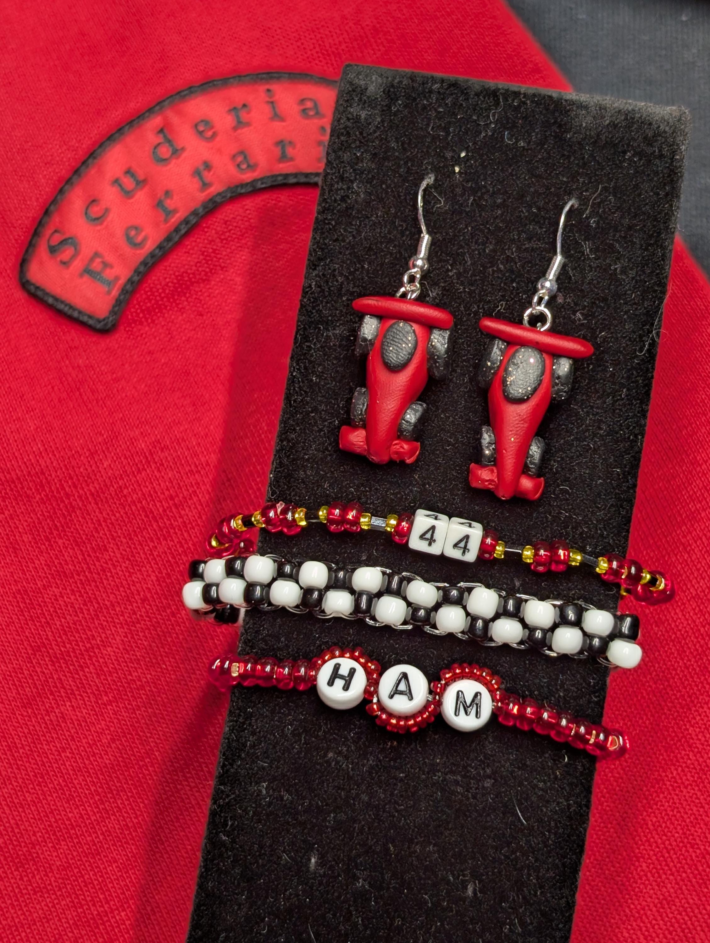 Ferrari F1 Formula 1 Racing Team Bracelets and Earrings | Leclerc and ...