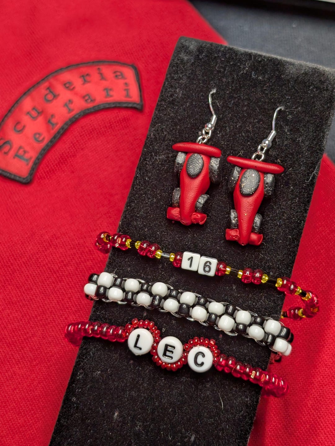 Ferrari F1 Formula 1 Racing Team Bracelets and Earrings | Leclerc and ...