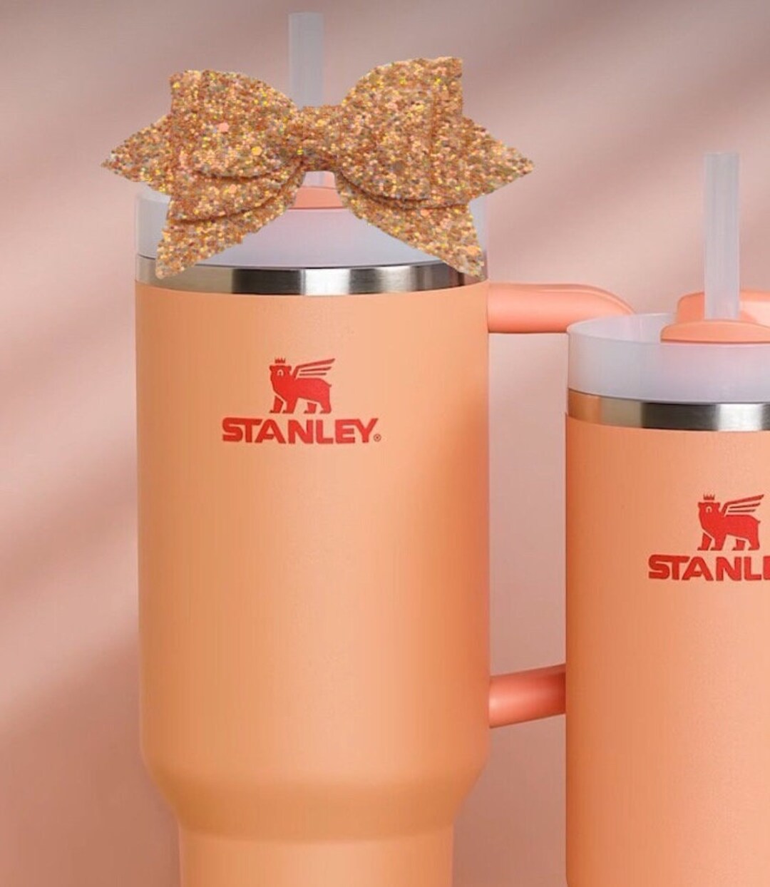Nectarine Glitter Bow Straw Topper. Nectar Stanley Cup Accessories. Cup ...