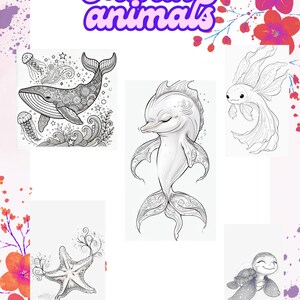 Underwater Wonders: Marine Animal Coloring Pages for Kids & Adults ...
